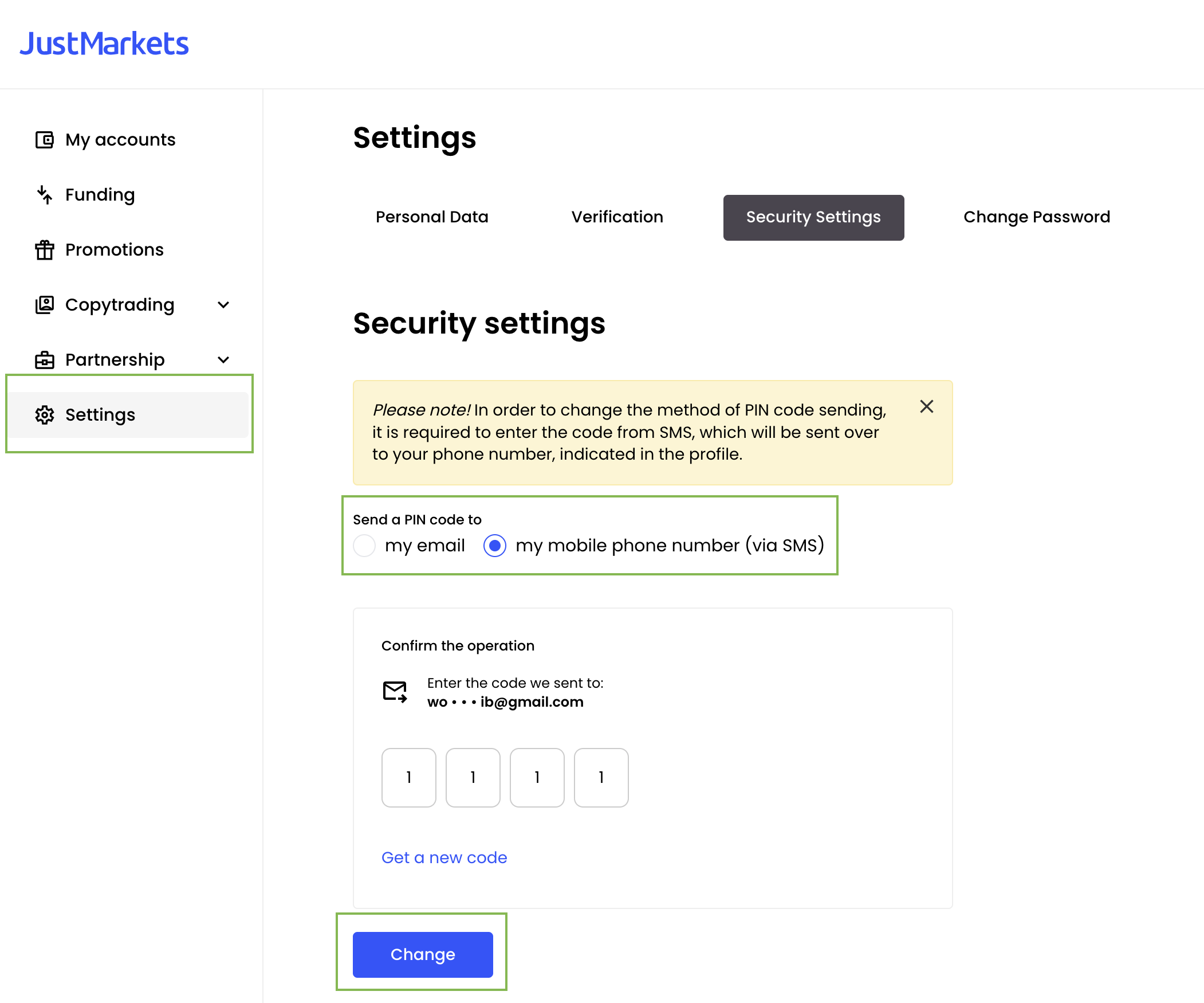 ¿Qué es un código PIN y cómo cambiarlo? – JustMarktes Centro de ayuda
